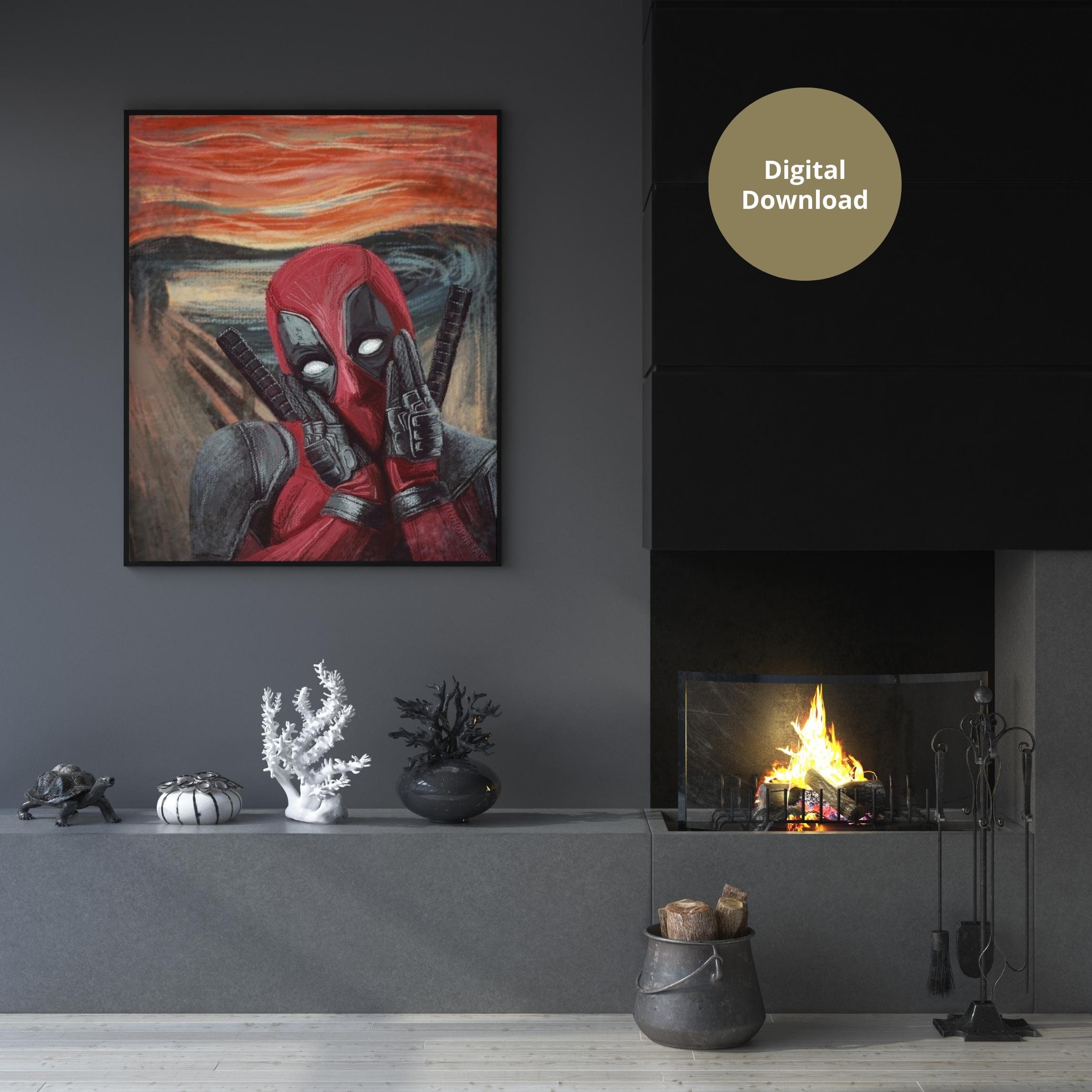 Deadpool the Scream Midjourney Ai Art Printable Poster Digital Art ...