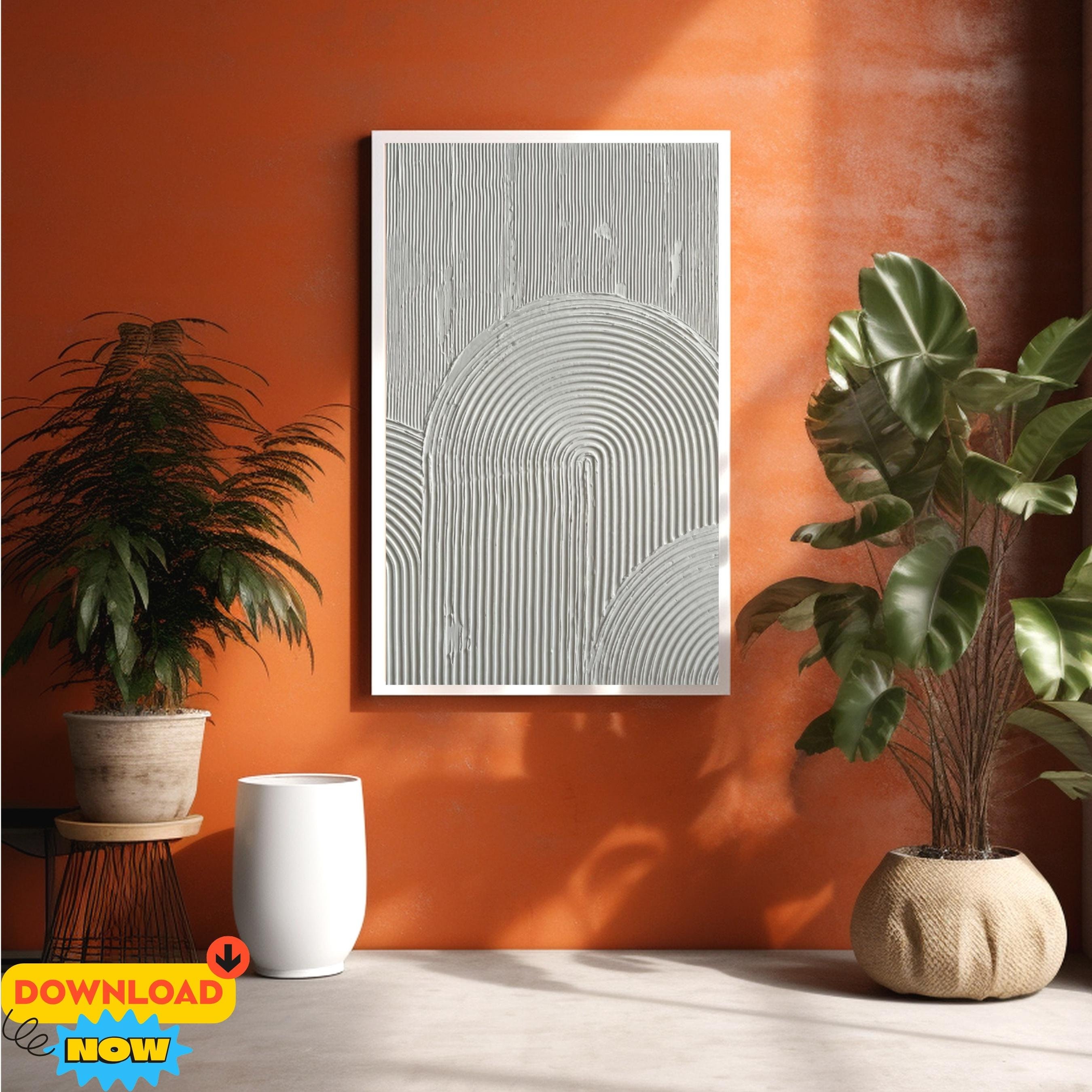Plaster Wall Art | Printable Texture Imitating Wall Art | Mid Century ...