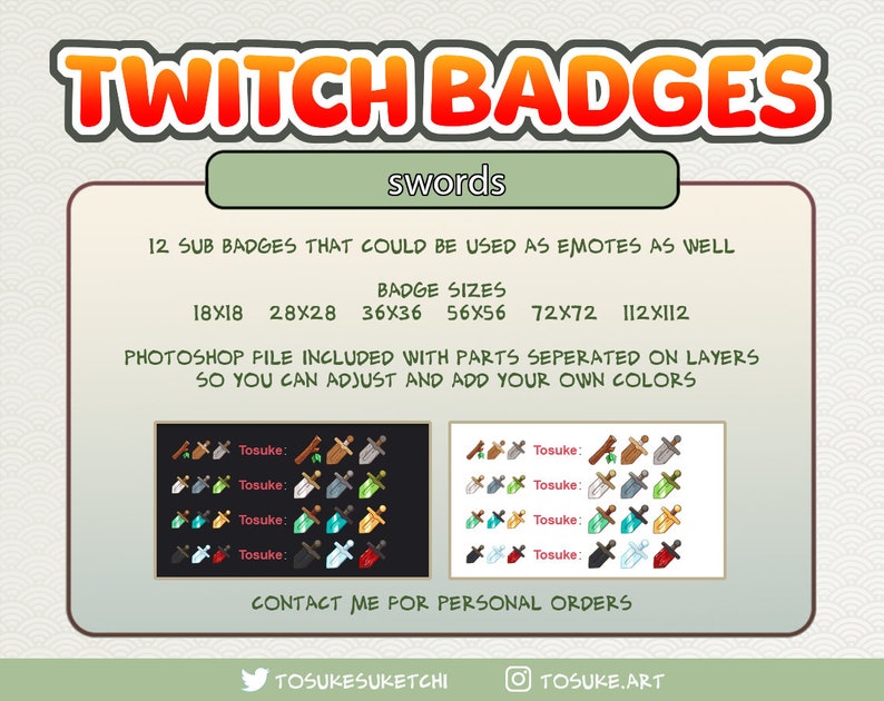 Sword Twitch Badges / Emotes ( Bit or Sub) - Etsy