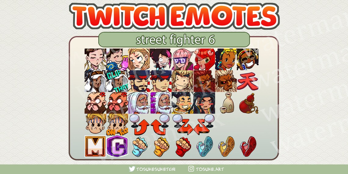 Street Fighter Emotes: Twitch, Discord, Youtube Stream Pack - Etsy