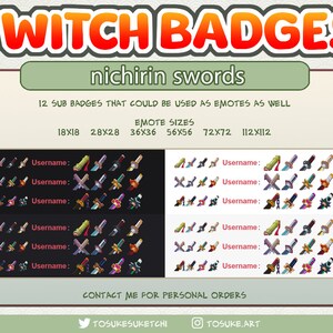 Nichirin Sword Twitch Badges / Emotes ( Bit or Sub) | Slayer Katana ...
