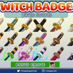 Anime Sword Twitch Badges / Emotes ( Bit or Sub ) | Katana Pirate - Etsy
