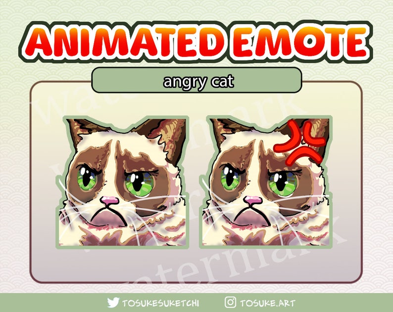 Buy Angry Grumpy Cat Meme Twitch Emote Discord Animated Funny Cute GIF ...