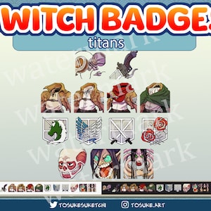 Titan Badges AOT | Twitch Streamer | Anime Emotes Manga Bit or Sub ...