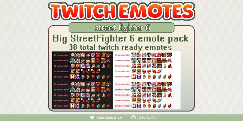 Street Fighter Emotes: Twitch, Discord, Youtube Stream Pack - Etsy