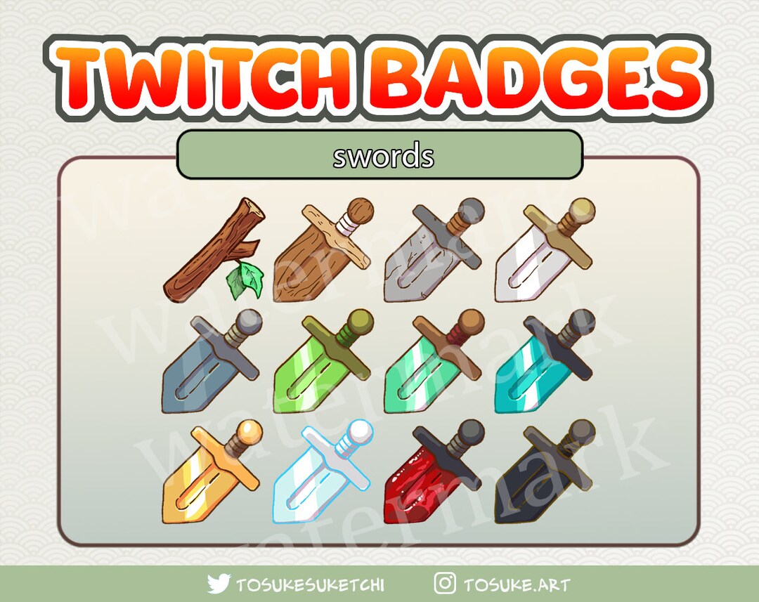 Sword Twitch Badges / Emotes ( Bit or Sub) - Etsy