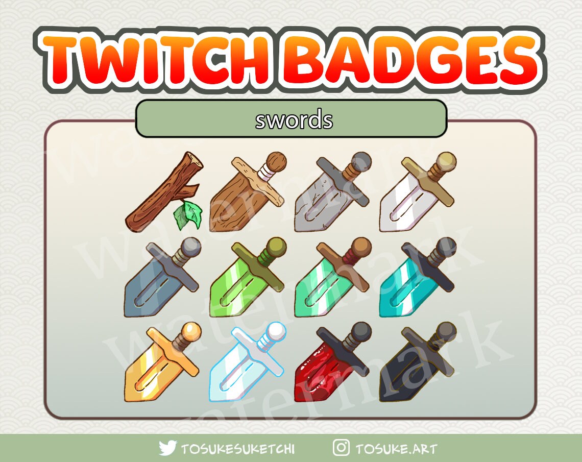 Sword Twitch Badges / Emotes ( Bit or Sub) - Etsy