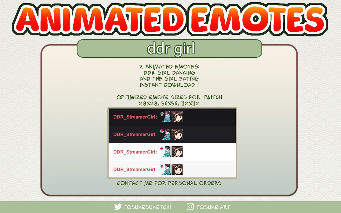 DDR Dancing Girl Emote Cute Eating Chewing Animated Dance Revolution ...