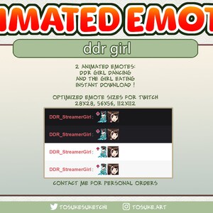 DDR Dancing Girl Emote Cute Eating Chewing Animated Dance Revolution ...