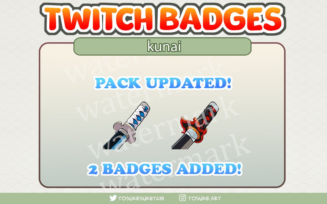 Nichirin Sword Twitch Badges / Emotes ( Bit or Sub) | Slayer Katana ...