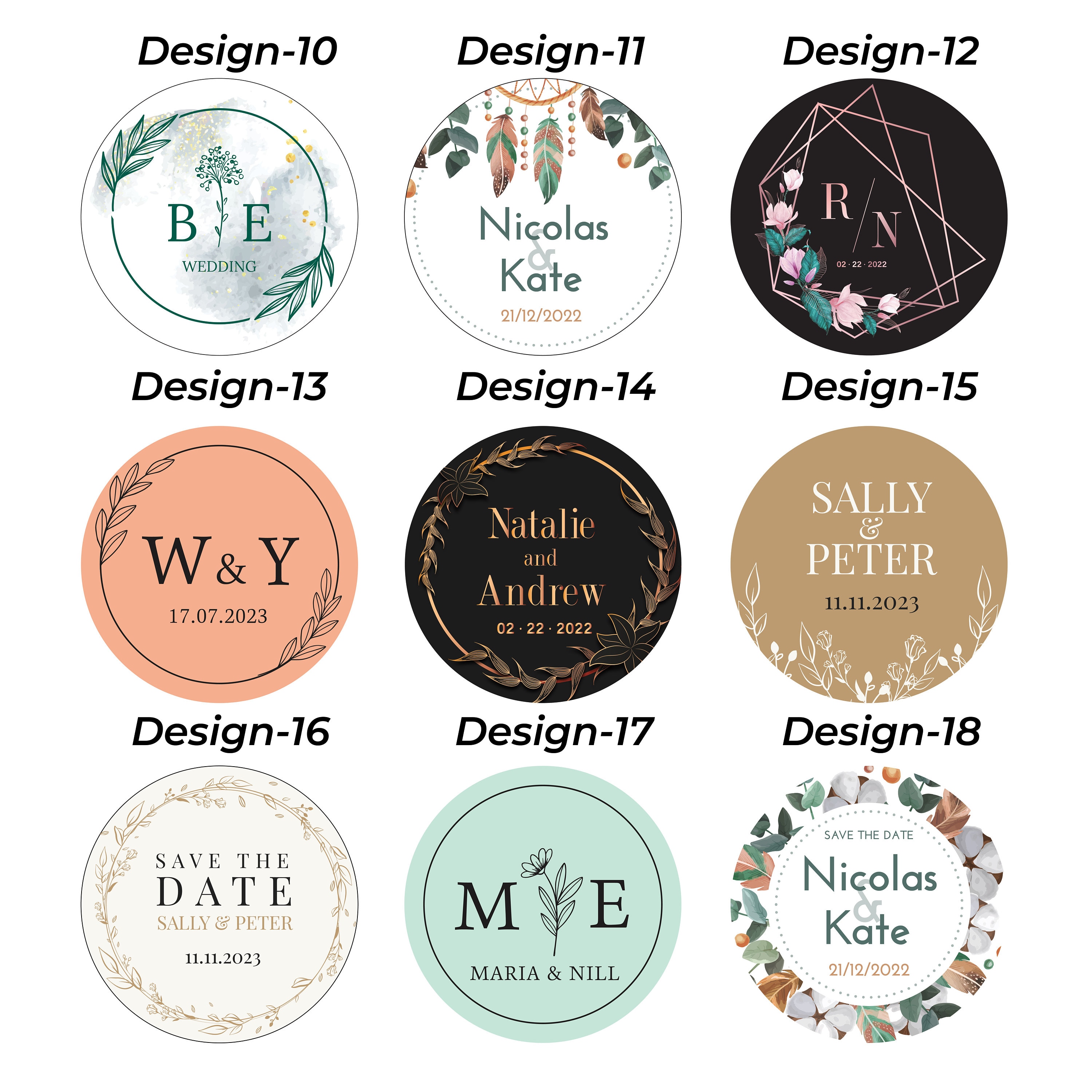 Wedding Stickers, Personalized Wedding, Favor Labels Thank You Stickers ...