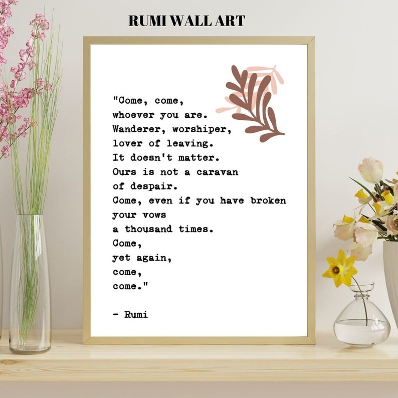 Inspirational Quotes, Rumi Poems, Printable Quotes, Printable Poster ...