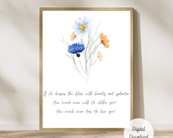 If He Dresses the Lillies With Beauty and Splendor Jireh Lyrics Wall ...