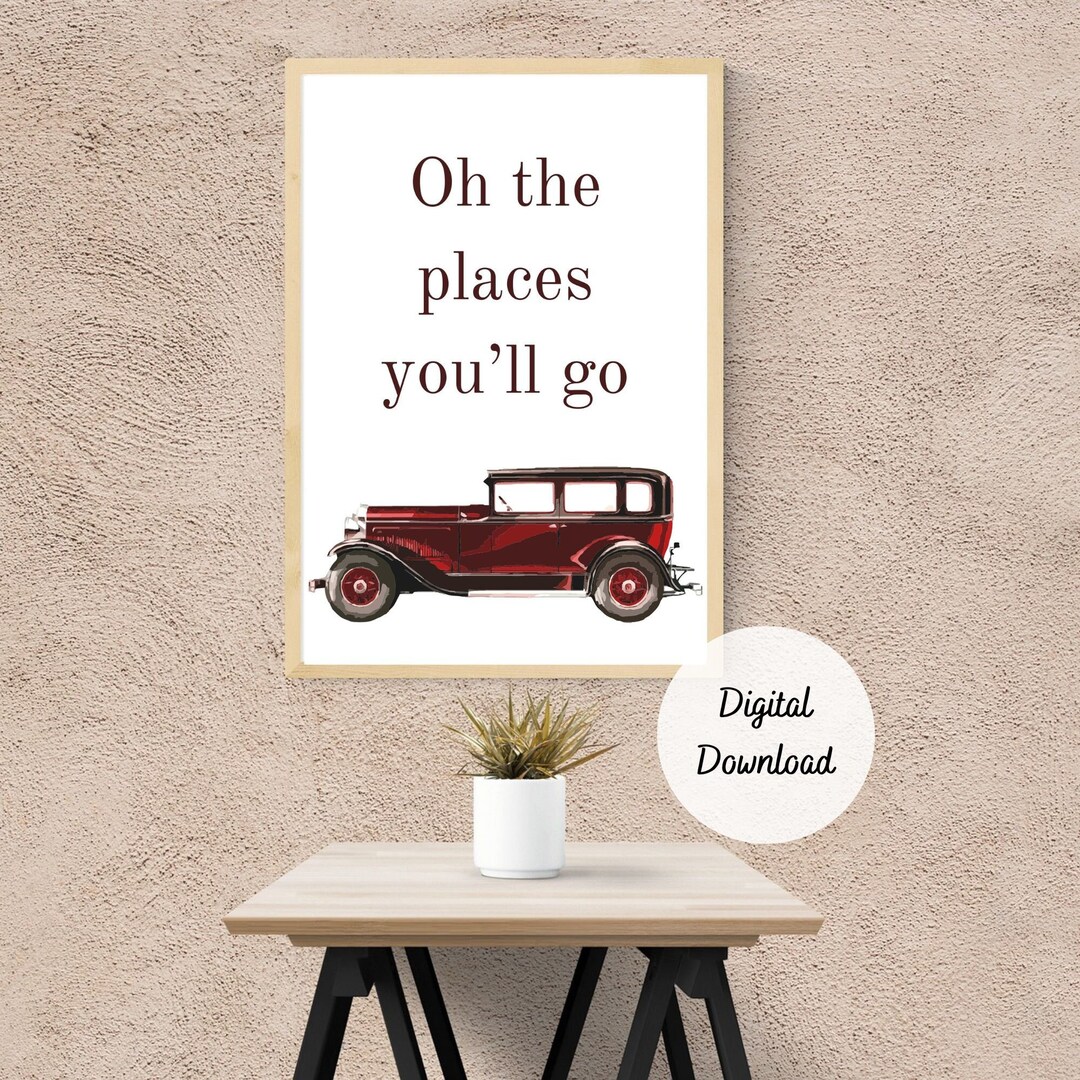 Oh the Places You'll Go Wall Art - Dr.seuss Digital Print - Boys Room ...