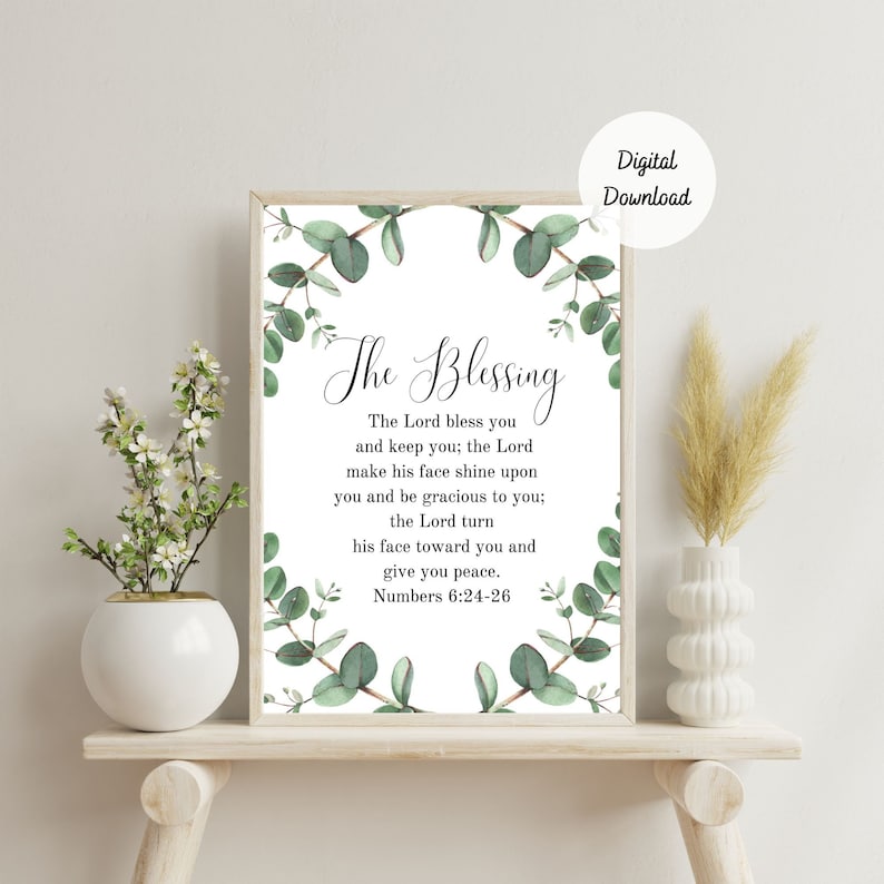 The Blessing Minimalist Wall Art - Gender Neutral Nursery Digital Print ...