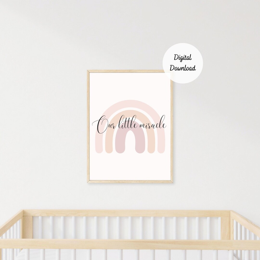 Our Little Miracle Pink Rainbow Wall Art - Miracle Baby Nursery ...