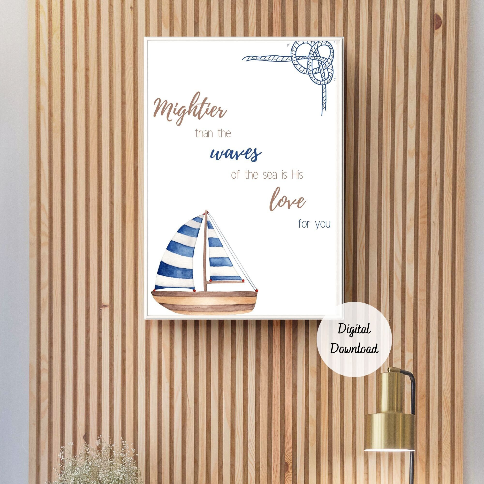 Christian Nursery Wall Art - Nautical Baby's Room Scripture Verse ...