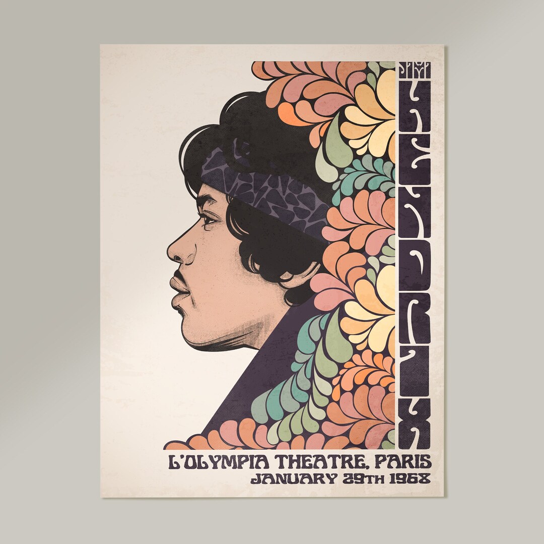 Jimi Hendrix Print, Jimi Hendrix Poster, Jimi Hendrix Portrait ...