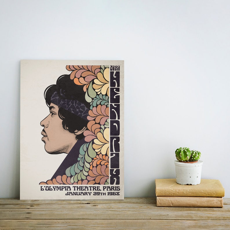 Jimi Hendrix Print, Jimi Hendrix Poster, Jimi Hendrix Portrait ...