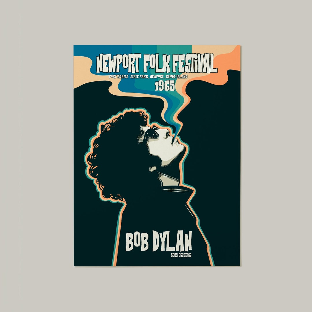 Newport Folk Festival Poster, Bob Dylan Print, Bob Dylan Poster, Bob ...