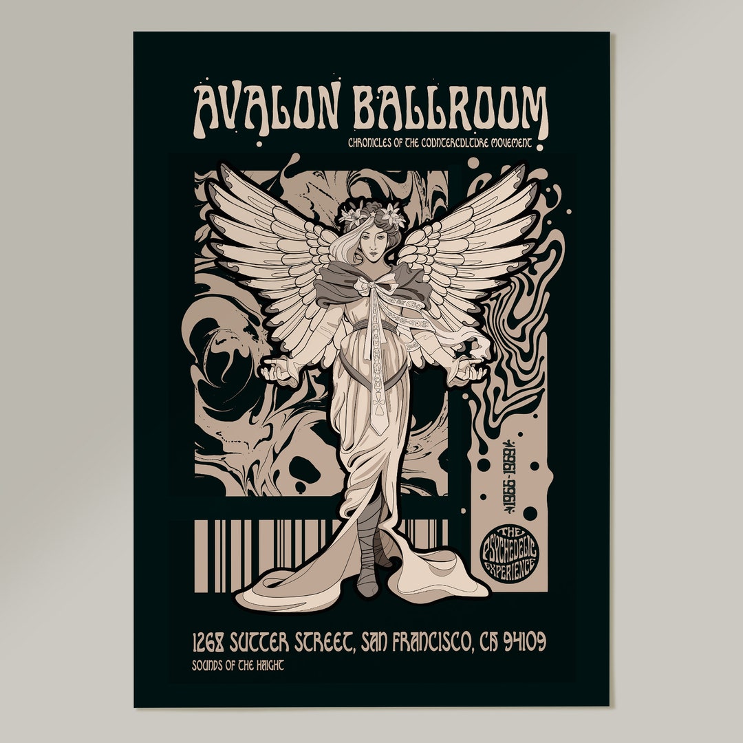 Avalon Ballroom Poster, Psychedelic Art, Psychedelic Music Poster ...
