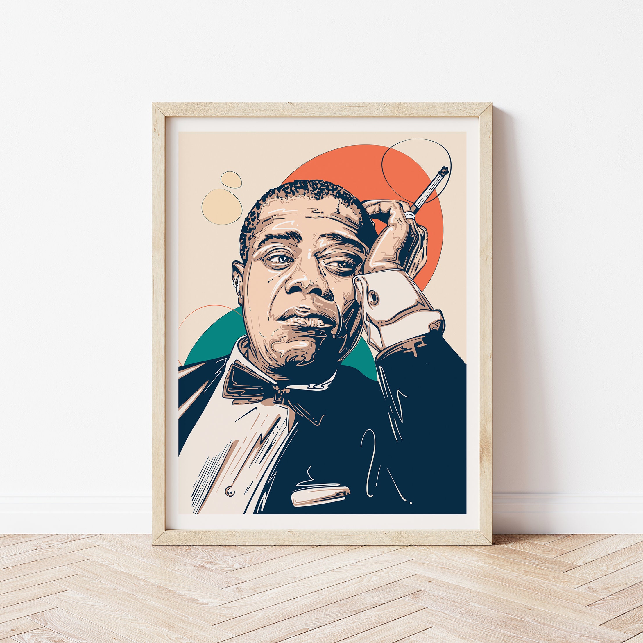 Louis Armstrong Portrait, Louis Armstrong Art Print, Louis Armstrong ...
