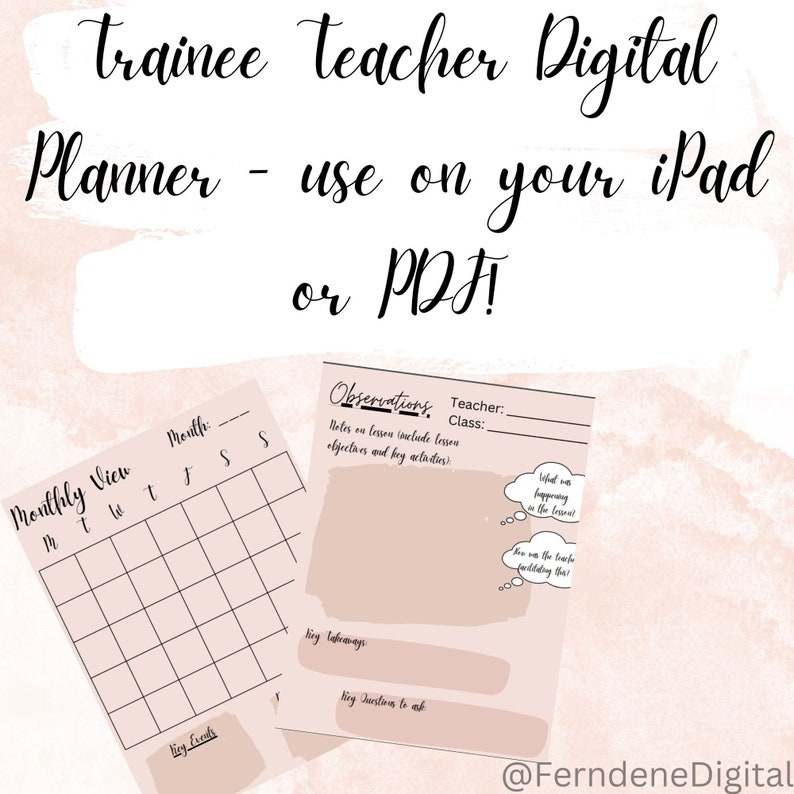 Trainee Teacher Planner Printable PDF - Digital Documents for Planning ...