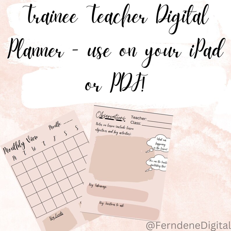 Trainee Teacher Planner Printable PDF - Digital Documents for Planning ...
