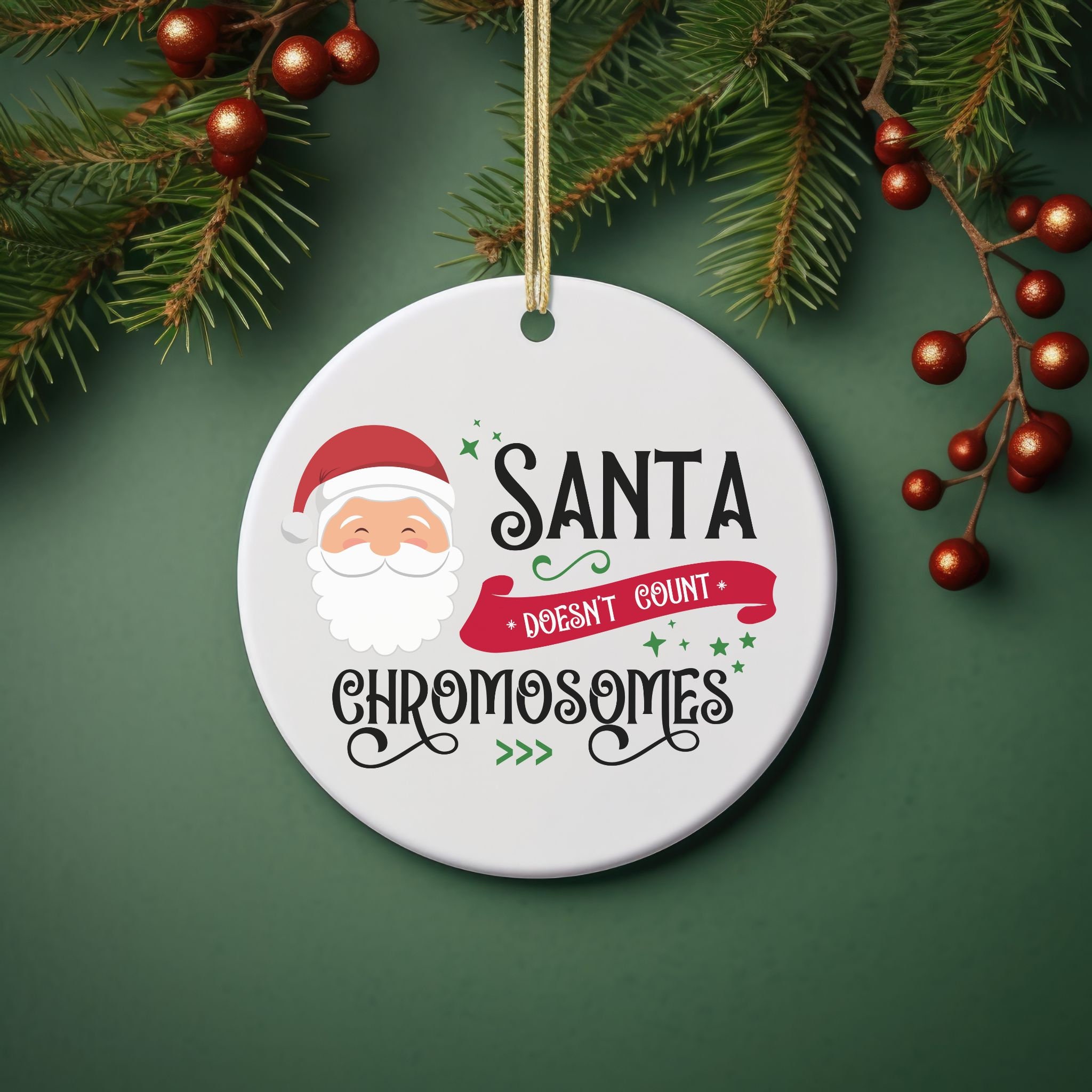 Santa Doesn't Count Chromosomes Ornament, the Lucky Few Ornament, the ...