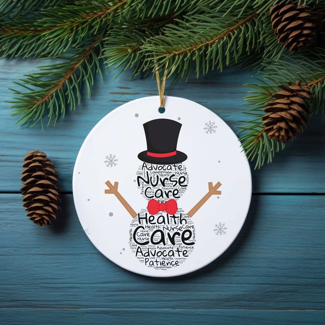 Nurse Snowman Ornament, Nurse Christmas Gift, Nurse Christmas Ornament ...