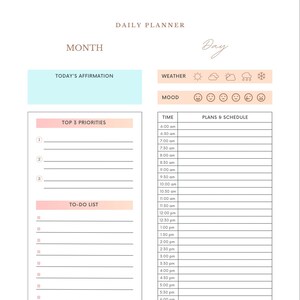 Printable Daily Life Planner, Instant Download Print, Printable Planner ...