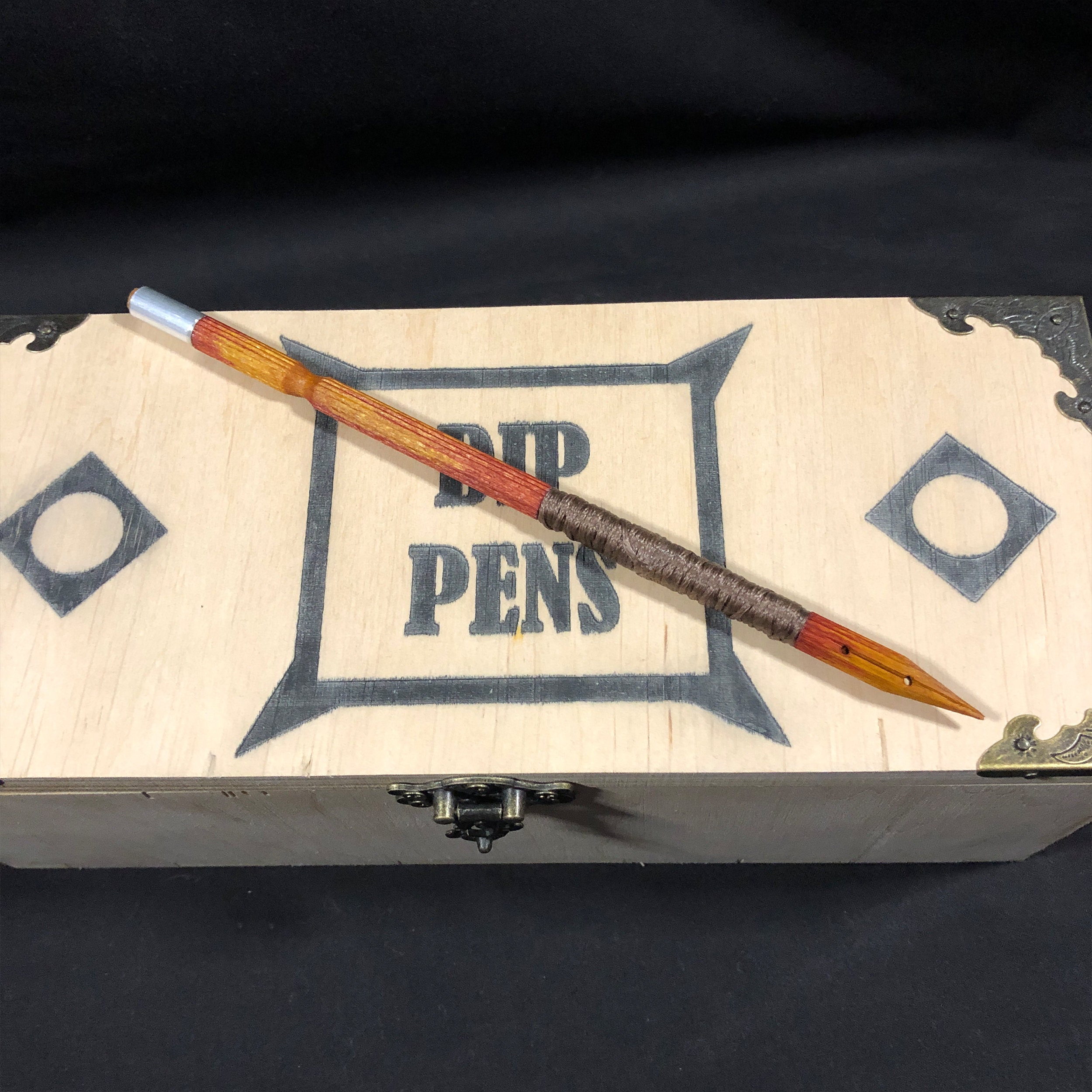 Wooden Dip Pen Art Pen Drawing Pen Red Yellow Flame Individual Limited ...