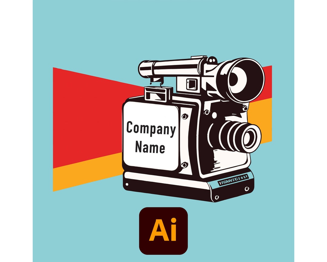 Vintage 60s Camera Vector Logo Digital Download for Adobe Illustrator ...