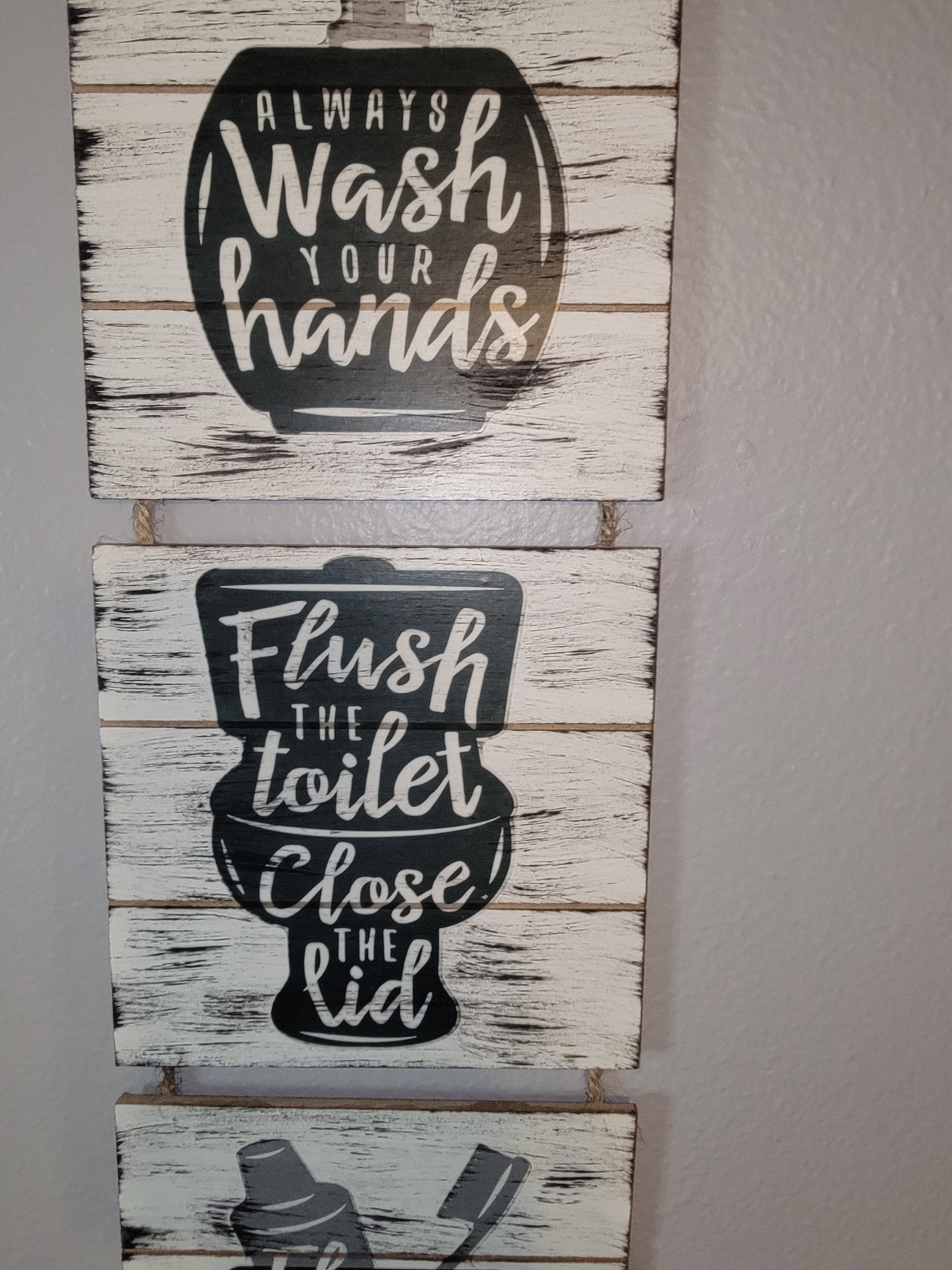 Triple Bathroom Sign - Etsy