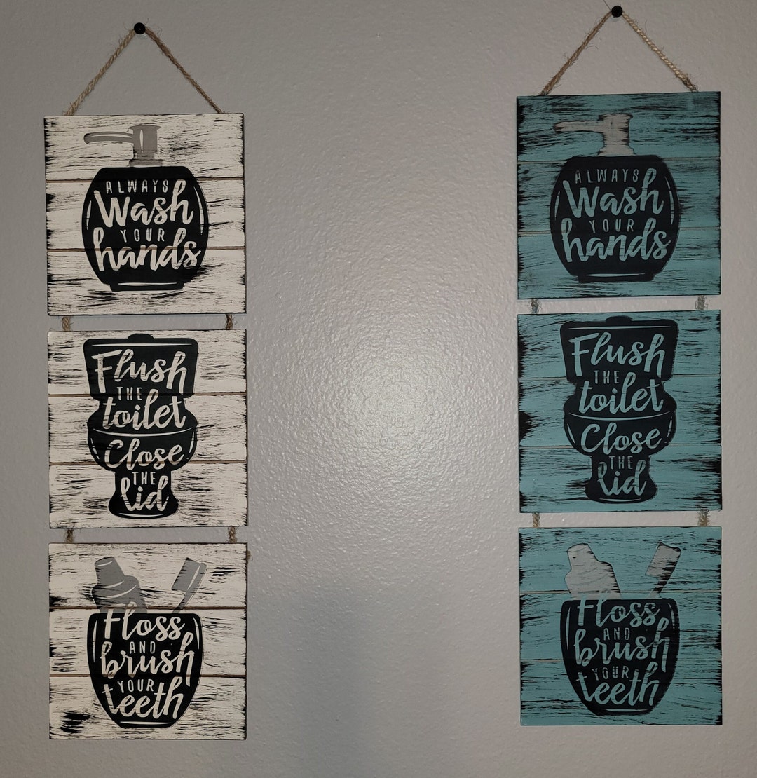 Triple Bathroom Sign - Etsy