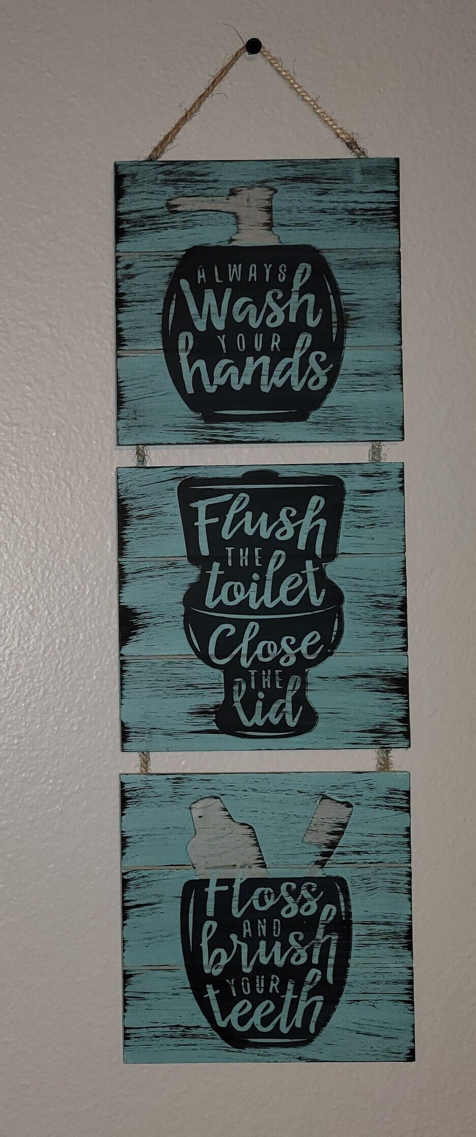 Triple Bathroom Sign - Etsy