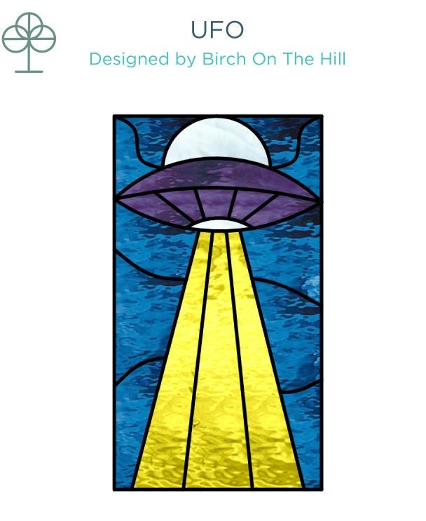 UFO Stained Glass Suncatcher Pattern - Etsy