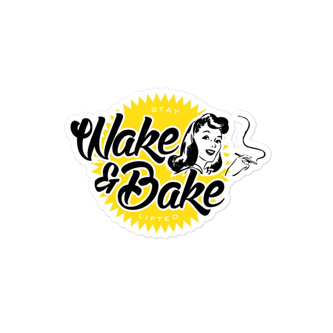 Wake & Bake Female Sticker - Etsy