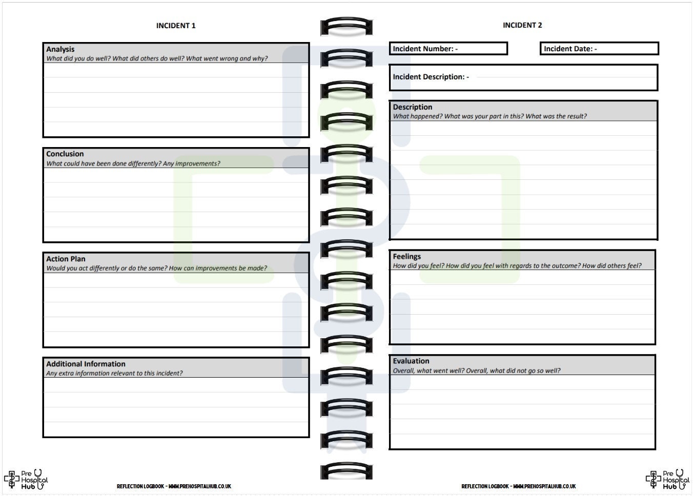 A4 Medical Reflection Logbook/notepad/pad for Paramedics, Nurses ...
