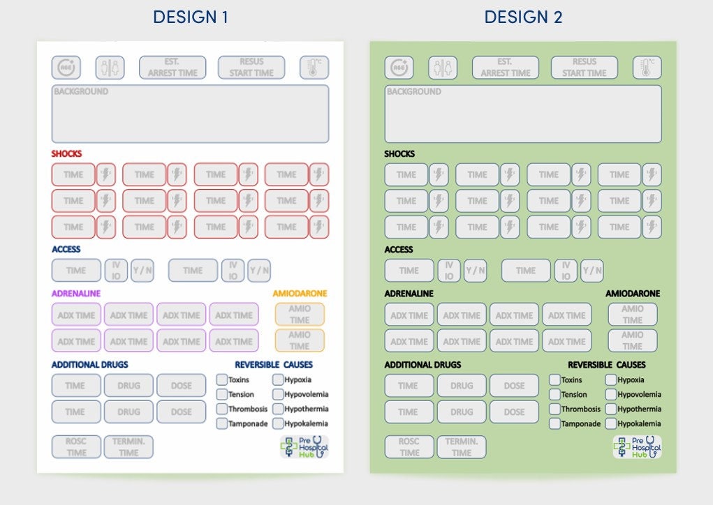 Prehospital Resuscitation cardiac Arrest Notepad for Paramedics ...