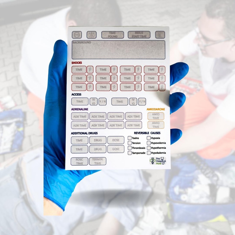 Prehospital Resuscitation (cardiac Arrest) Notepad for Paramedics ...