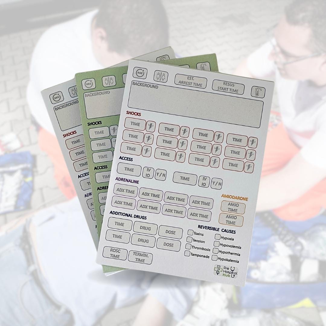 Prehospital Resuscitation (cardiac Arrest) Notepad for Paramedics ...