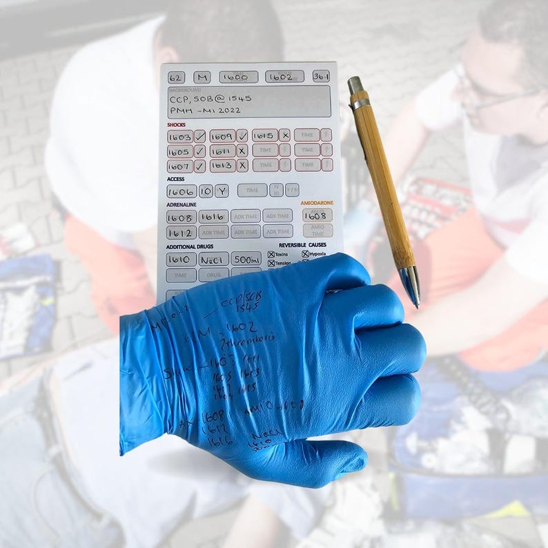 Prehospital Resuscitation (cardiac Arrest) Notepad for Paramedics ...