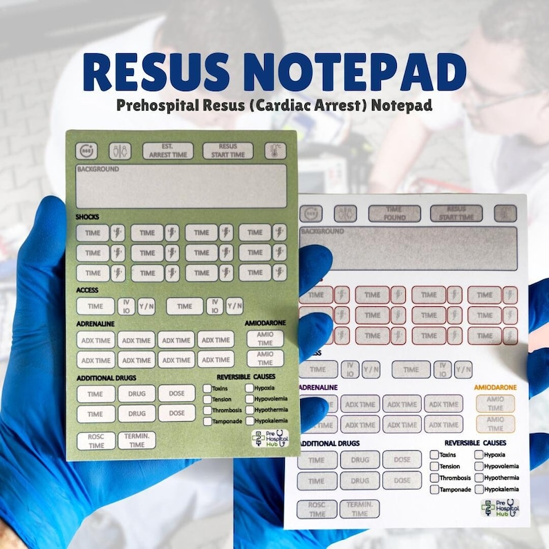 Prehospital Resuscitation (cardiac Arrest) Notepad for Paramedics, Students, Emts, Emergency ...