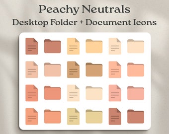 Desktop Folder Icons Earth Tone Desktop Organizer Desktop - Etsy
