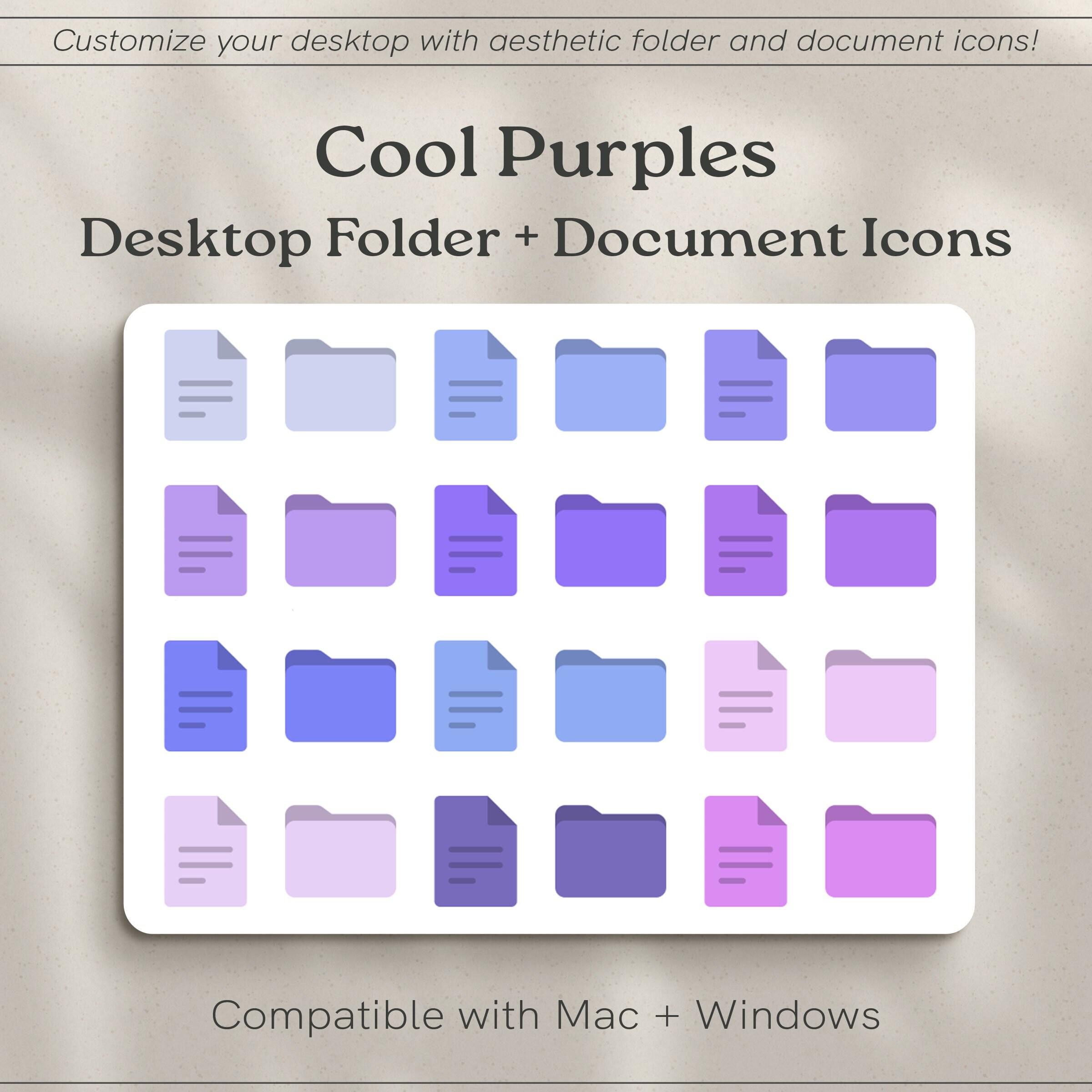 Cool Purple Icons for Mac and Windows Custom Desktop Folder Icons ...