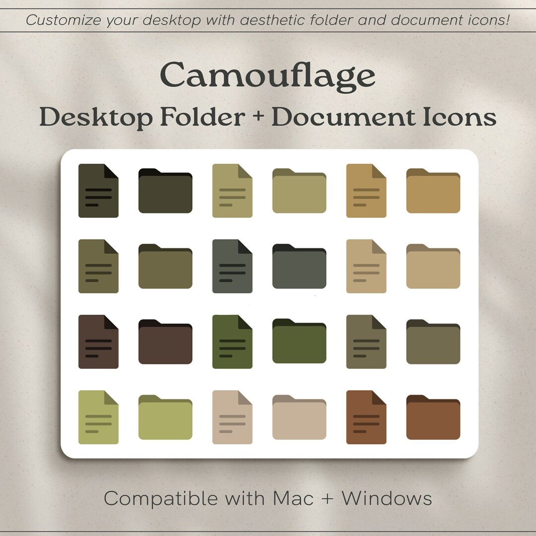 Camouflage Desktop Icons for Mac and Windows Desktop Folder - Etsy