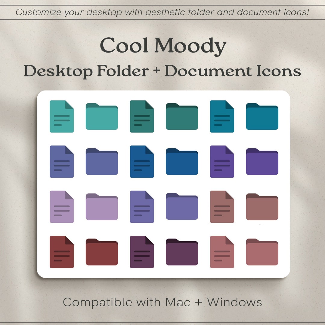 Cool Moody Desktop Icons for Mac and Windows | Desktop Folder Icons ...