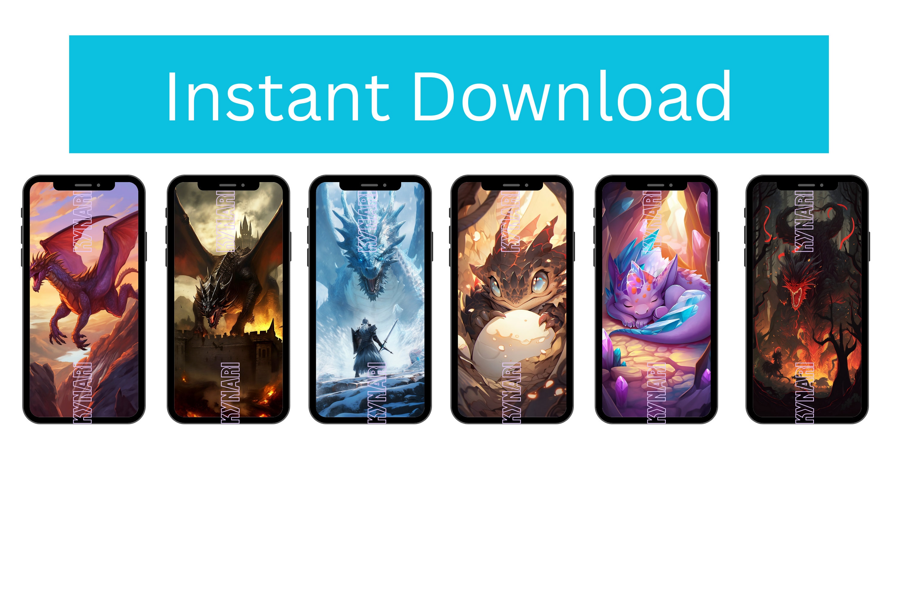 Dragon Smartphone Wallpaper Bundle 35 Dragon Fantasy Backgrounds ...