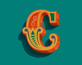 Circus Letter Graphic, Carnival Letter Vector, EPS Digital Vector Art ...